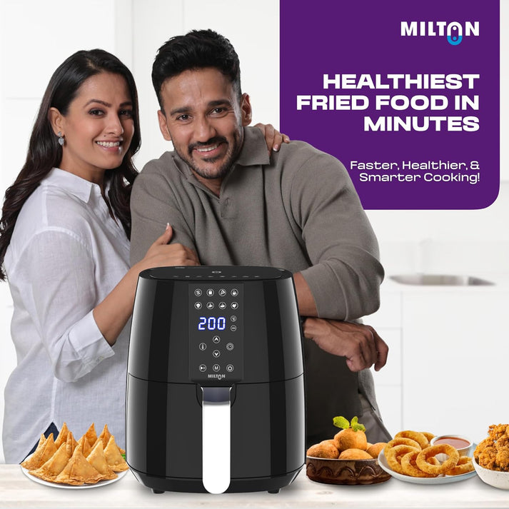 Air Fryer Black Rapid Oil-Free Cooking with Timer, Control - Milton ...
